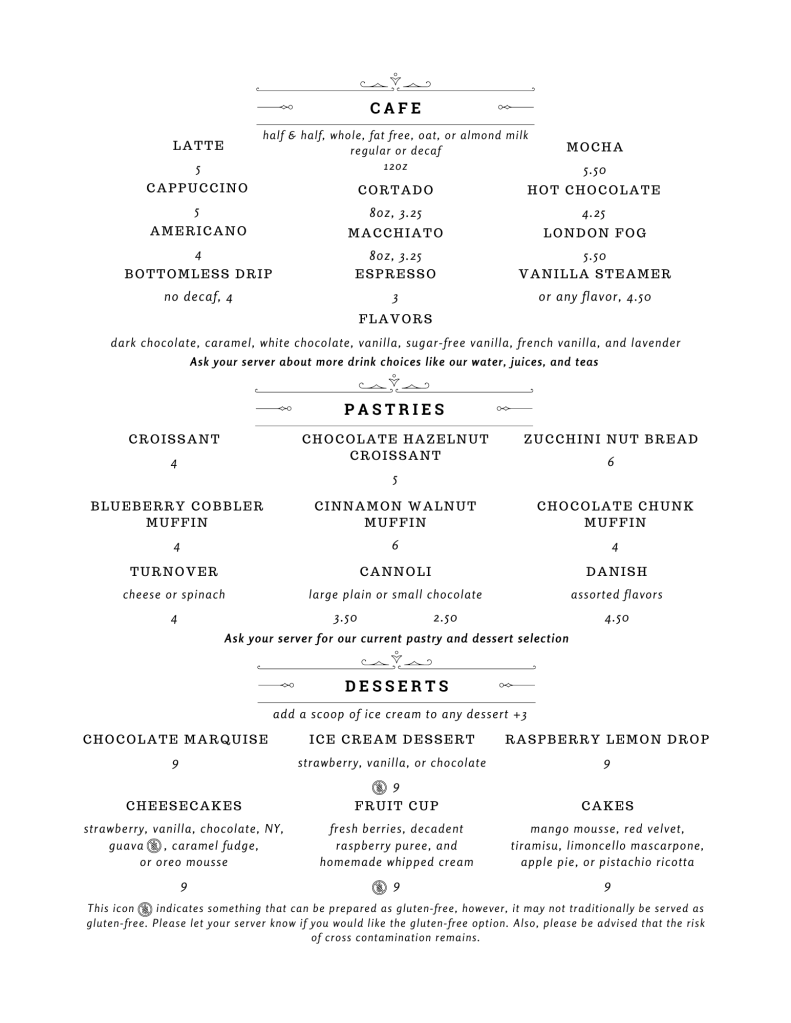 Food Menu – Evermore Wine Bar & Cafe